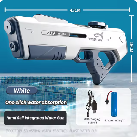 Electric burst large capacity water gun-white – Kublai